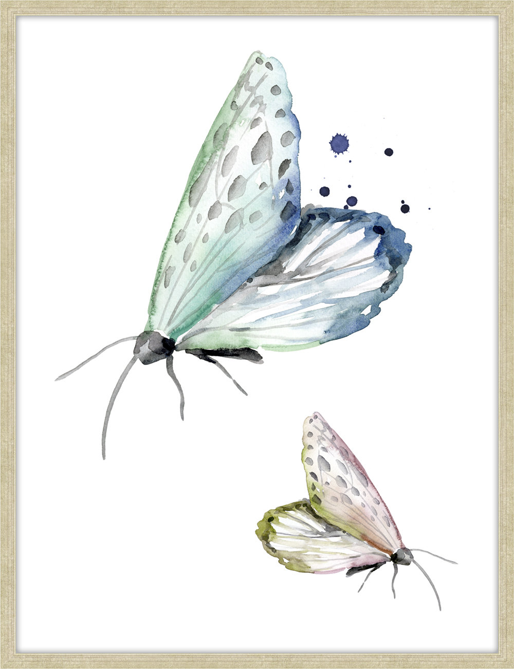 Studio NYC Design Whimsical Moths 3 - Picture Frame Painting Print on ...