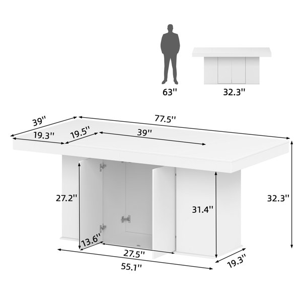 Inbox Zero 77.5" Computer Desk With Storage Cabinet | Wayfair