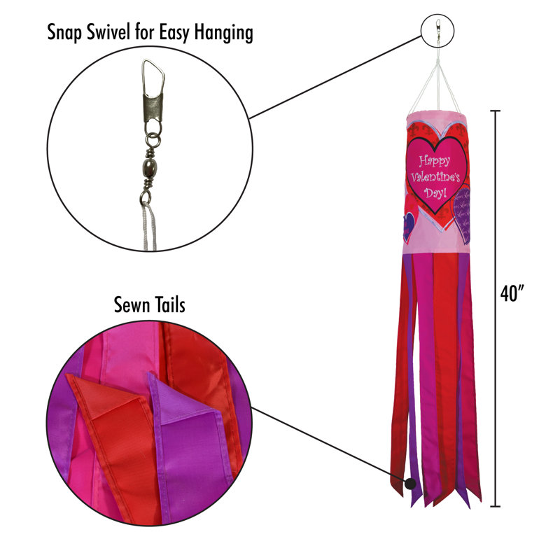 The Holiday Aisle® Valentine's Day 40" Windsock | Wayfair