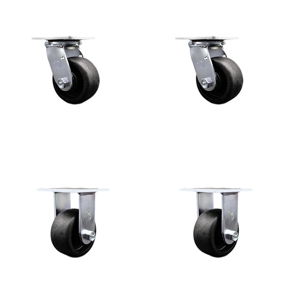 Service Caster 4 Piece Glass Filled Nylon Caster Set with Ball Bearing ...