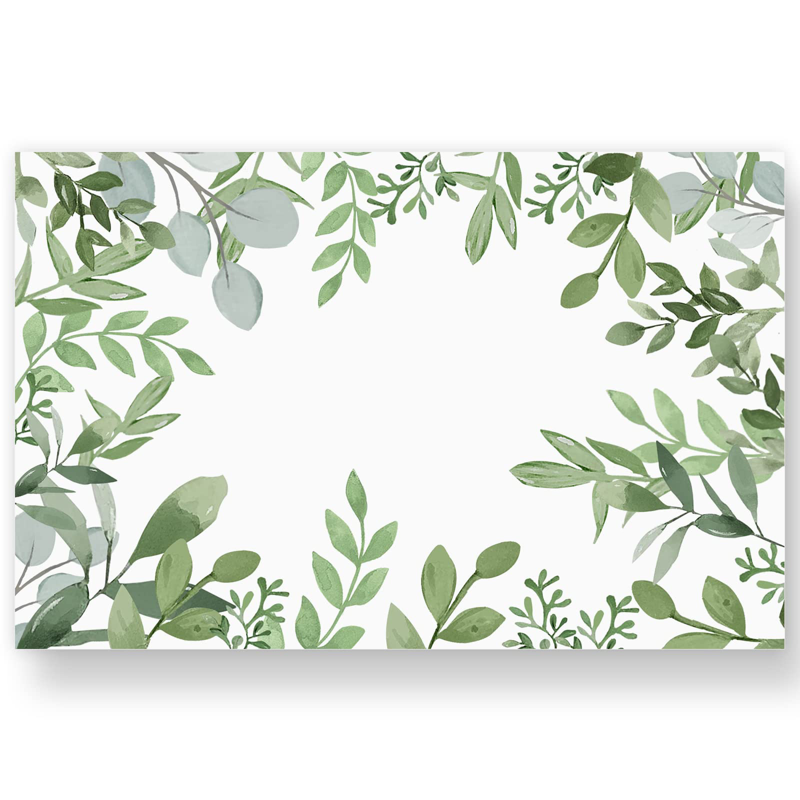 SEASONAL COLLECTIONS, LLC Paper Place Mats Watercolor Green Leaves ...