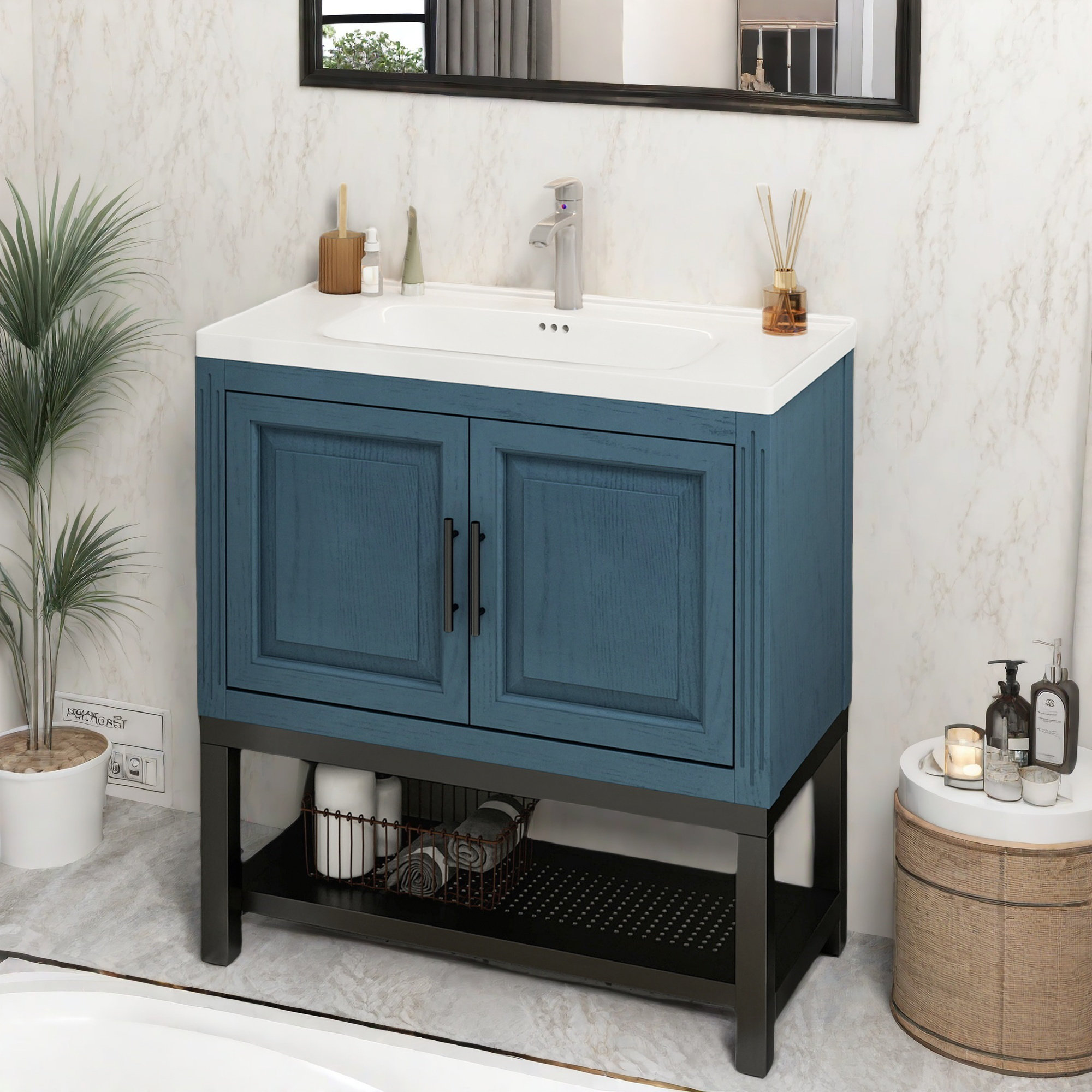 Winston Porter Conley 36'' Vanity With Ceramic Sink & Hot And Cold ...