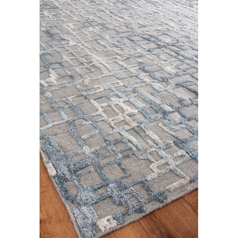 Exquisite Rugs Vista Geometric Gray/Blue Area Rug & Reviews | Perigold