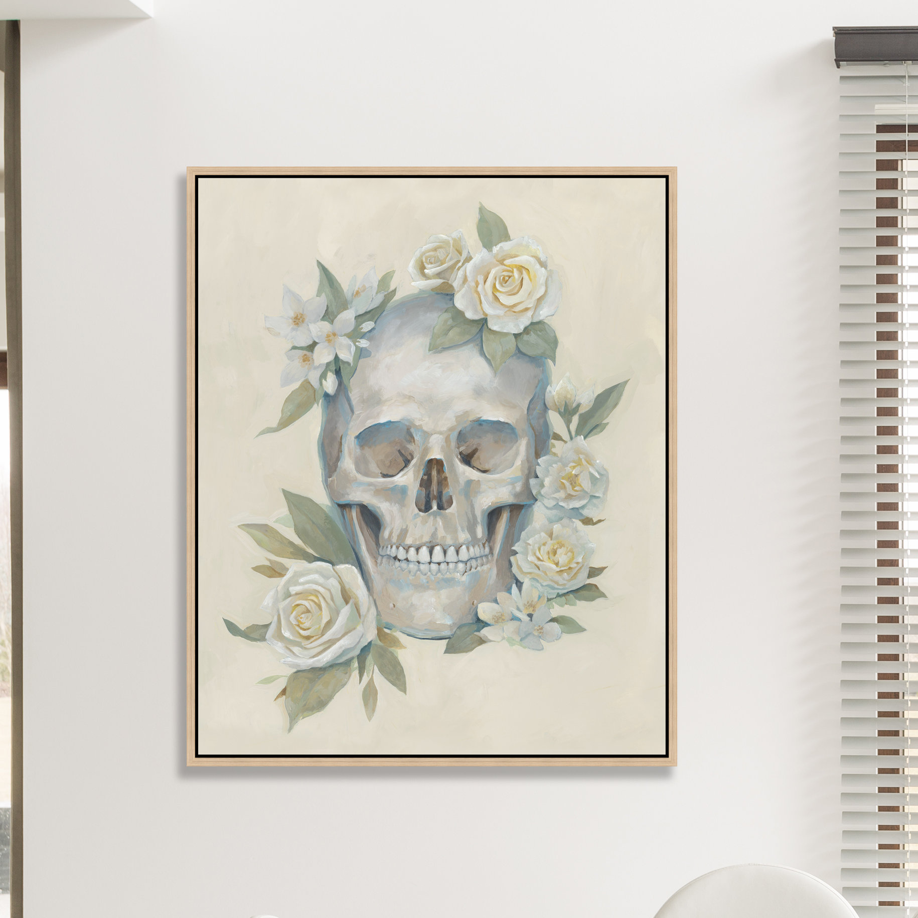 Chelsea Art Studio Richard Ryder Floral Skull Framed On Canvas by ...
