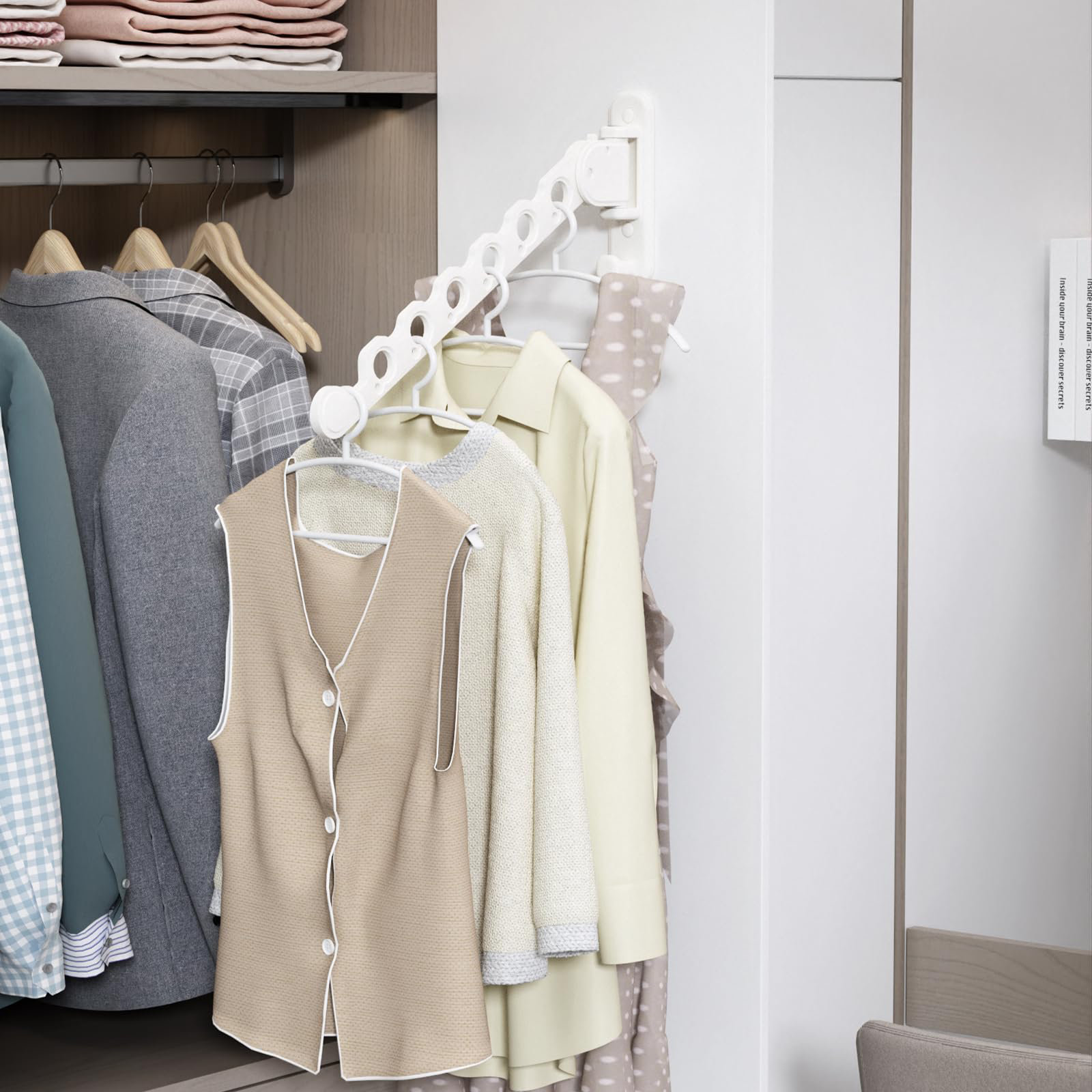 Rebrilliant Wall Mount Clothes Drying Racks White Clothes Drying ...