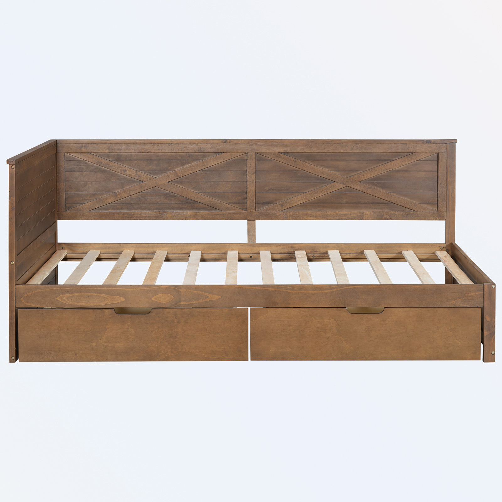 Gracie Oaks Rustic Daybed With 2 Drawers | Wayfair