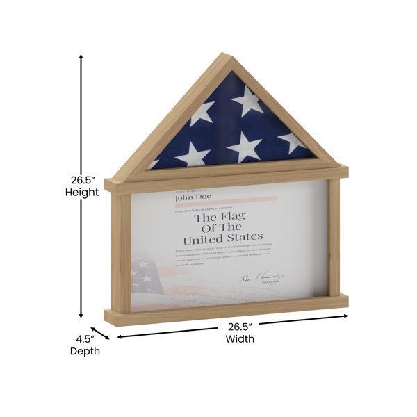Flash Furniture Quincy Memorial Flag Display Case with Certificate ...