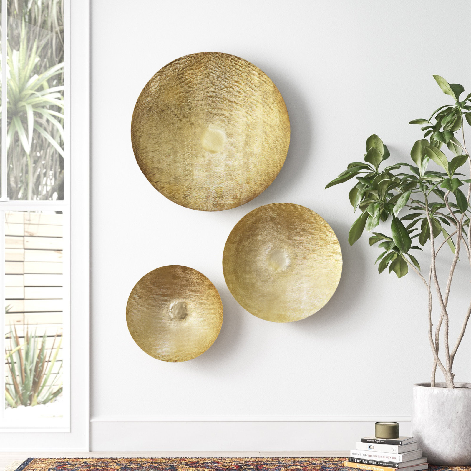 Langley Street® Metal Large Metallic Disk Plate Home Wall Decor ...