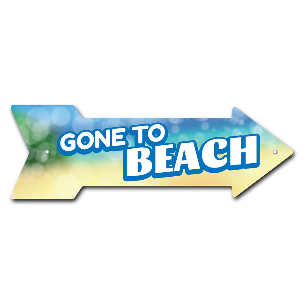 SignMission Gone To Beach Arrow Removable Decal Funny Home Décor 36 ...