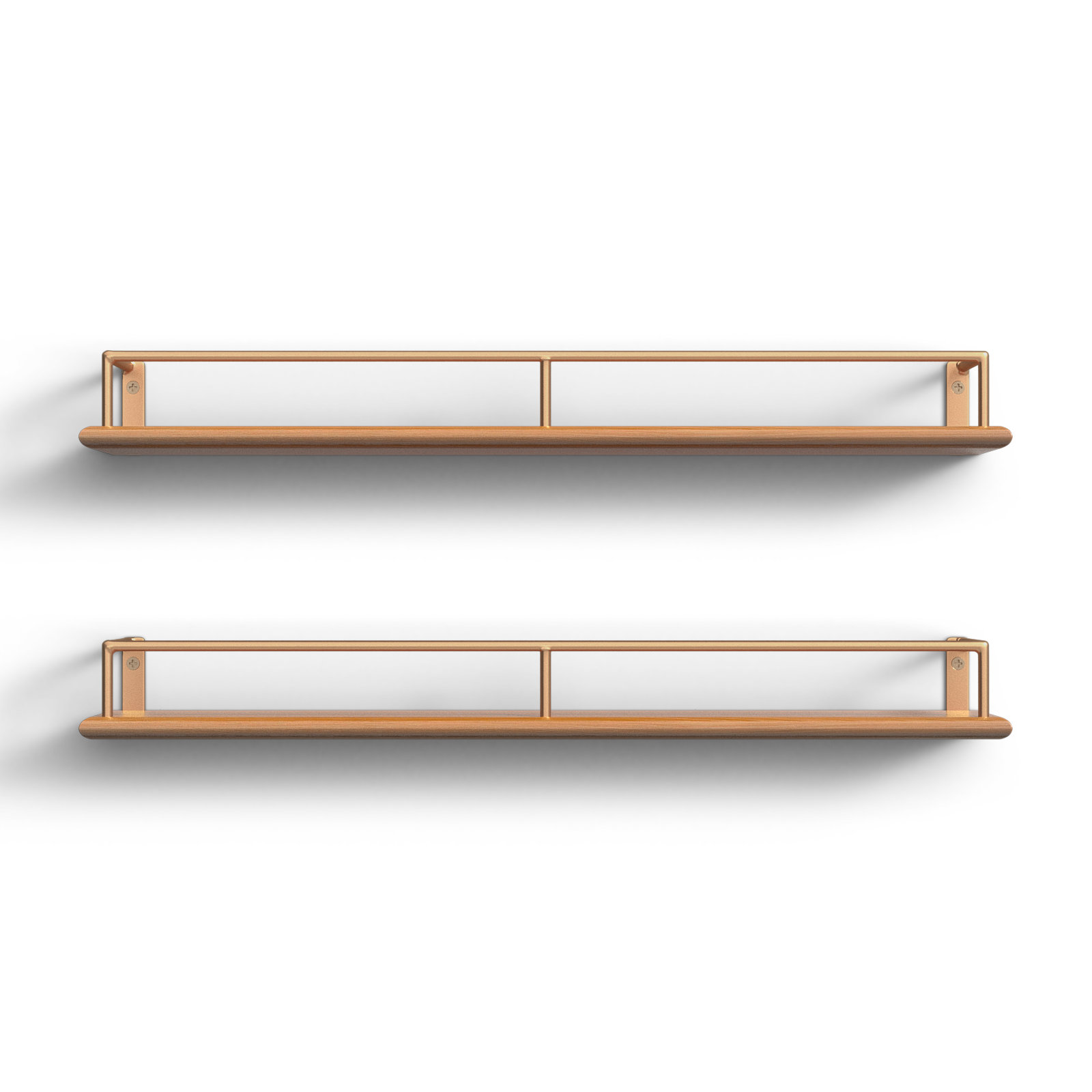 Birch Lane™ Jinny Camryn Wood and Metal Shelf 24" Natural, Gold ...
