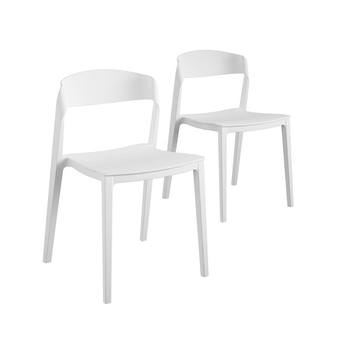 COSCO Outdoor/Indoor Stacking Resin Chair with Ribbon Back & Reviews ...