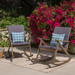 Union Rustic Ossu Outdoor Rocking Chair with Cushions "& Reviews" | Wayfair