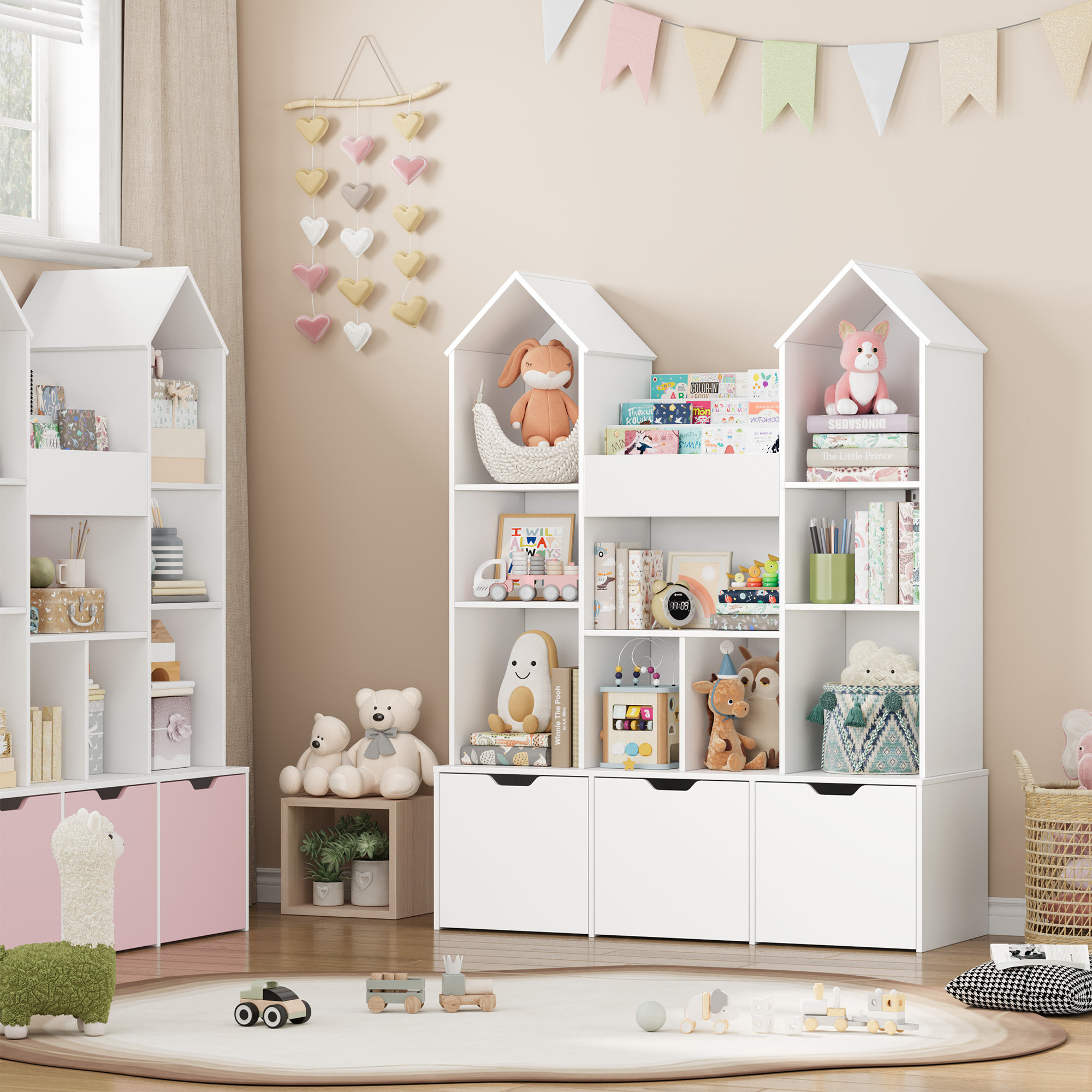 Gracie Oaks 55.1" H Bookcase, 3-tier Book Rack, Storage Organizer With ...