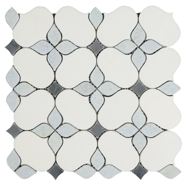 ES Stone Water Jet 6" x 6" Marble Novelty Mosaic Wall & Floor Tile ...