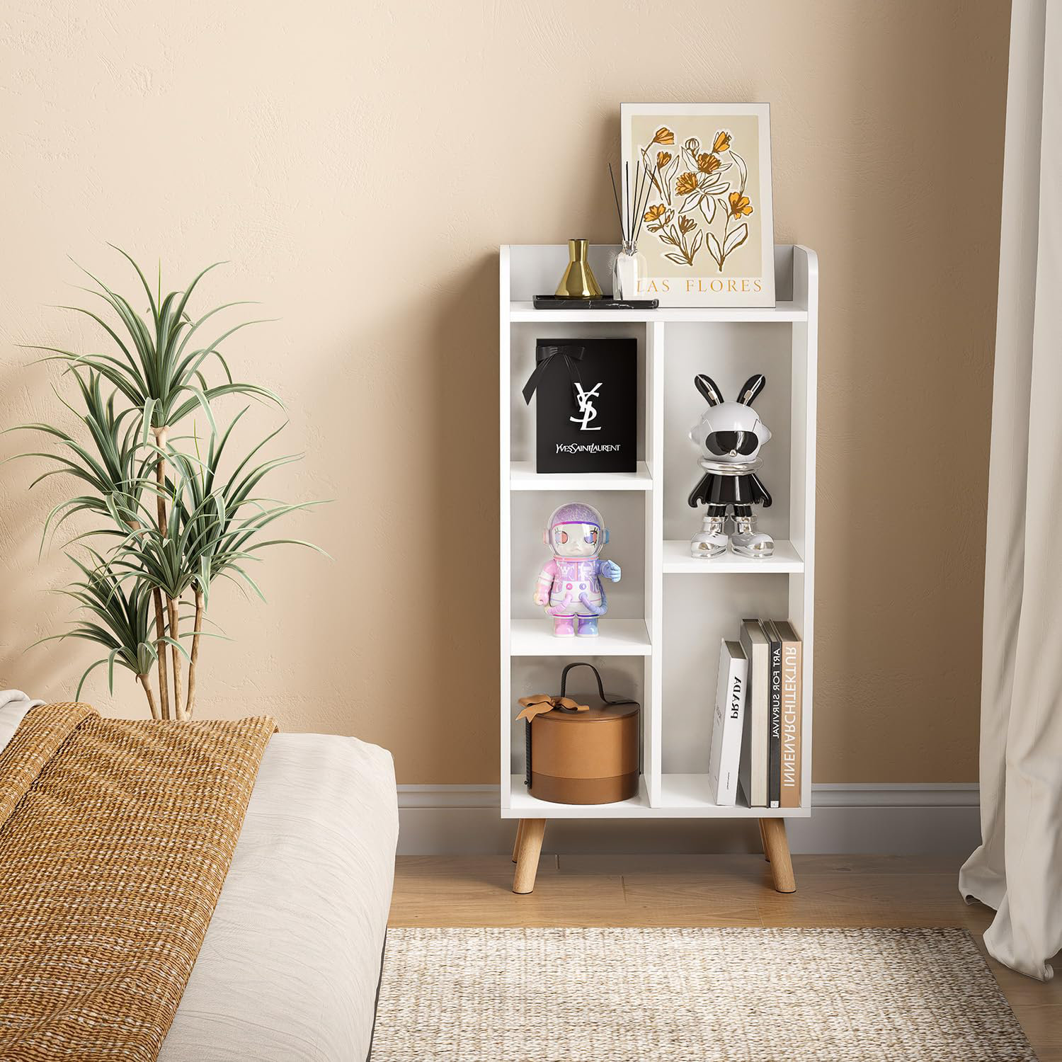 Corrigan Studio® 5 Cube Open Shelf Bookcase, Cube Storage Organizer ...