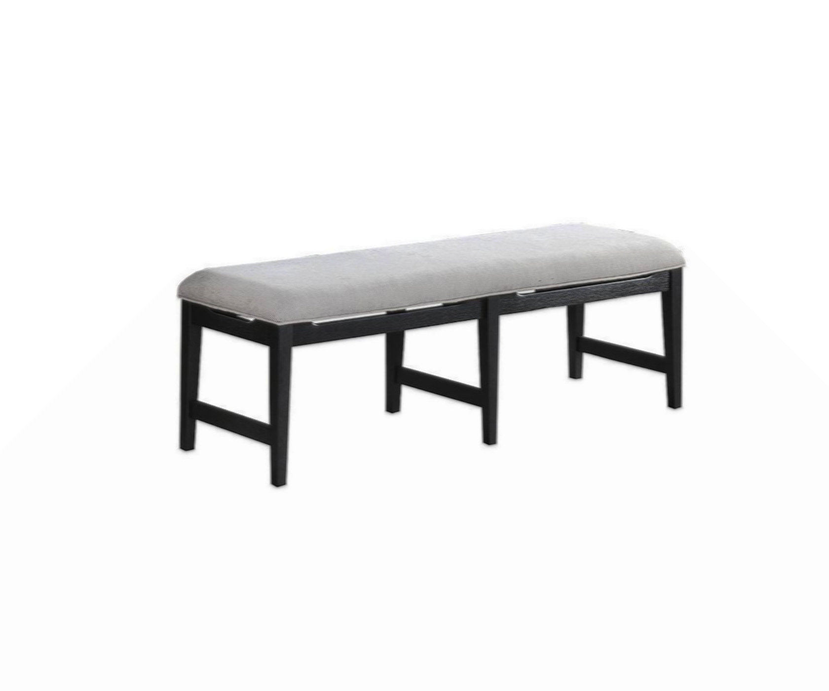 Hokku Designs 1Pc Dining Bench Black Frame Upholstered Cushion Plush ...