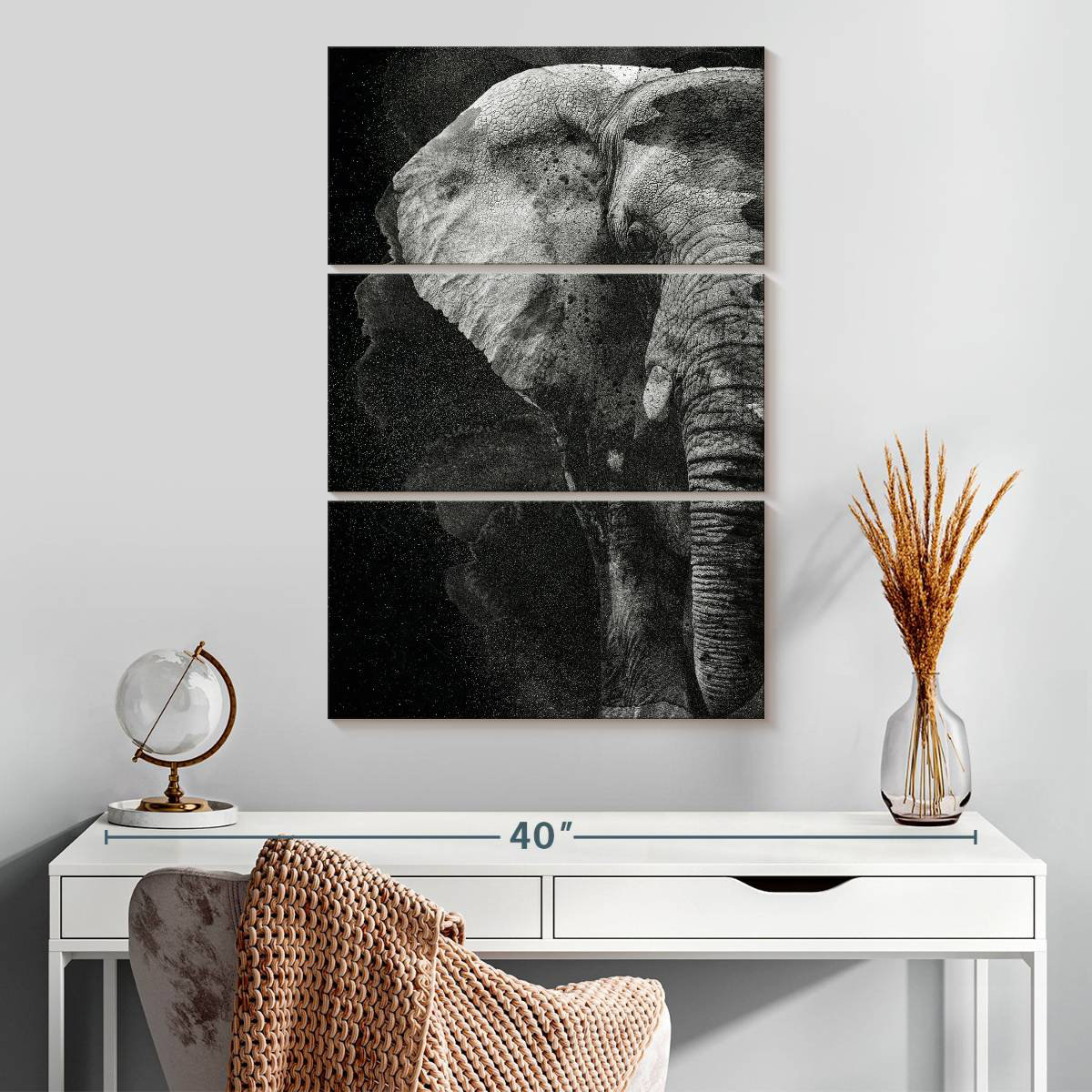Ebern Designs Brampt Elephant Face Black And White - Wayfair Canada