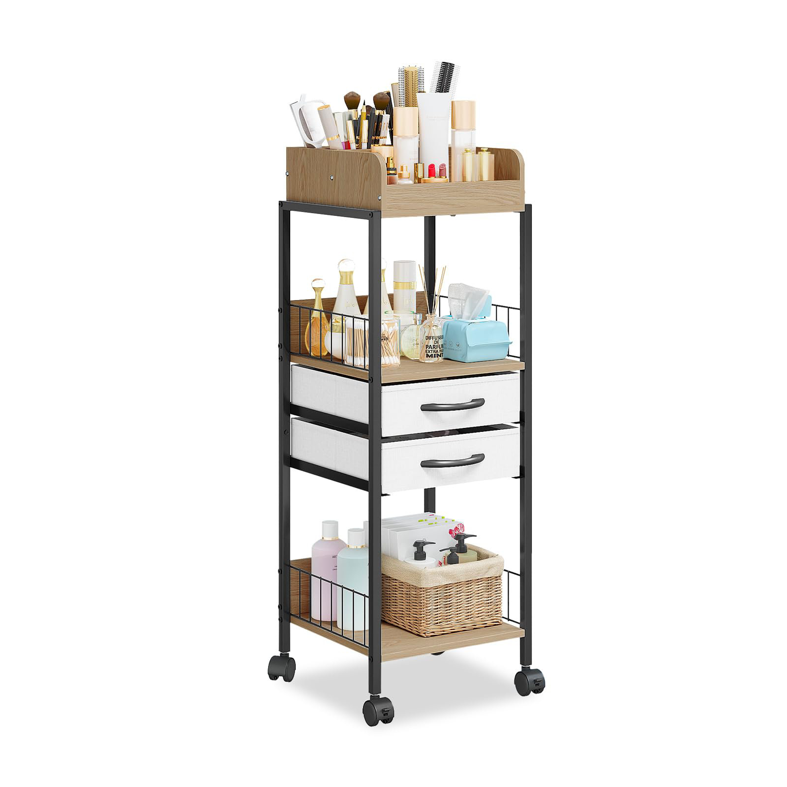 Co-t Makeup Organizer Cart With Drawers, Rolling Cosmetic Storage For ...