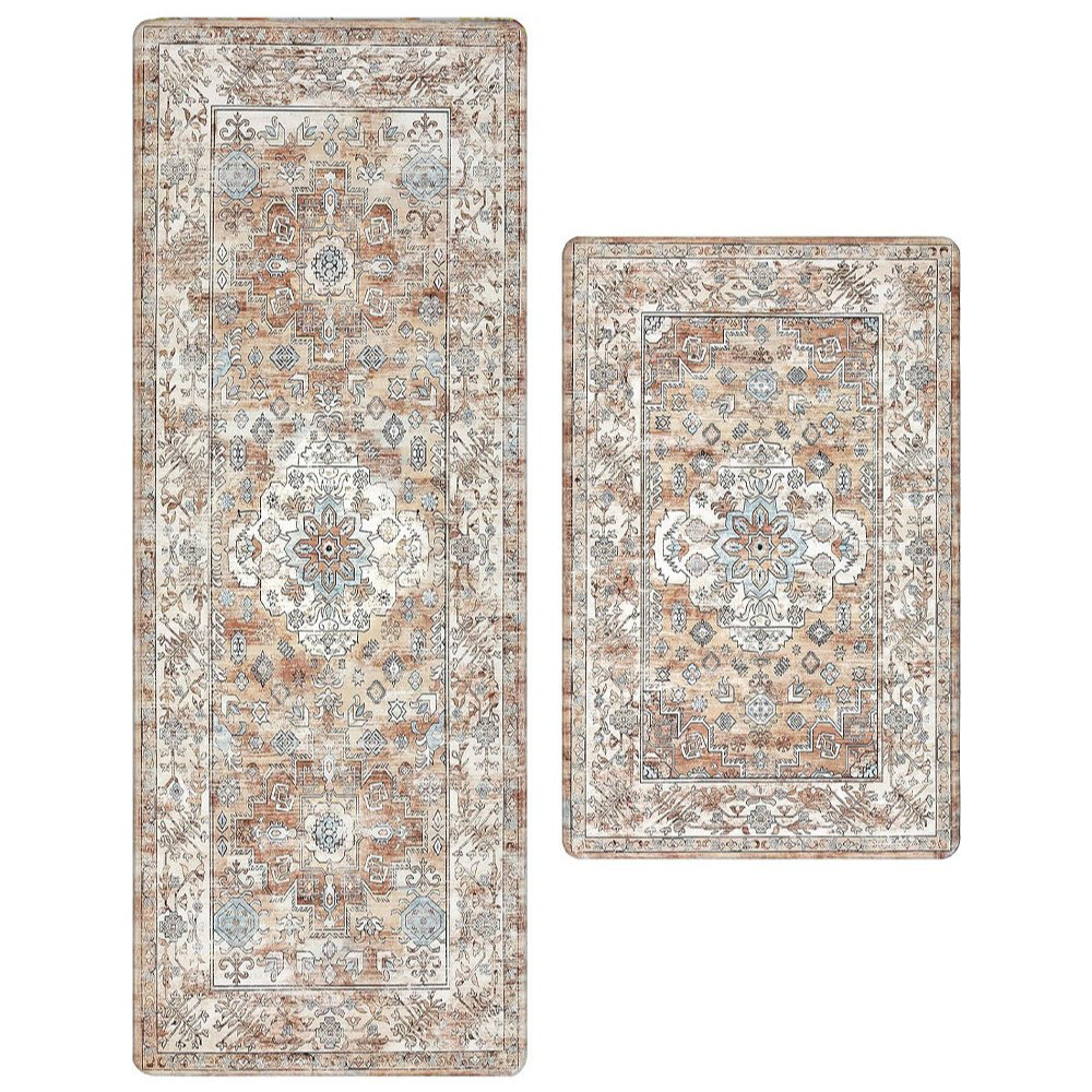 Bungalow Rose Memory Foam 2 Piece Kitchen Rug Set | Wayfair