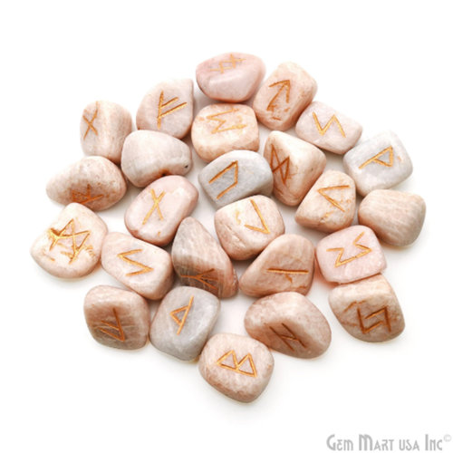 GEMMART USA Rune Stones Medium Size Spiritual Futhark Reiki Symbols ...