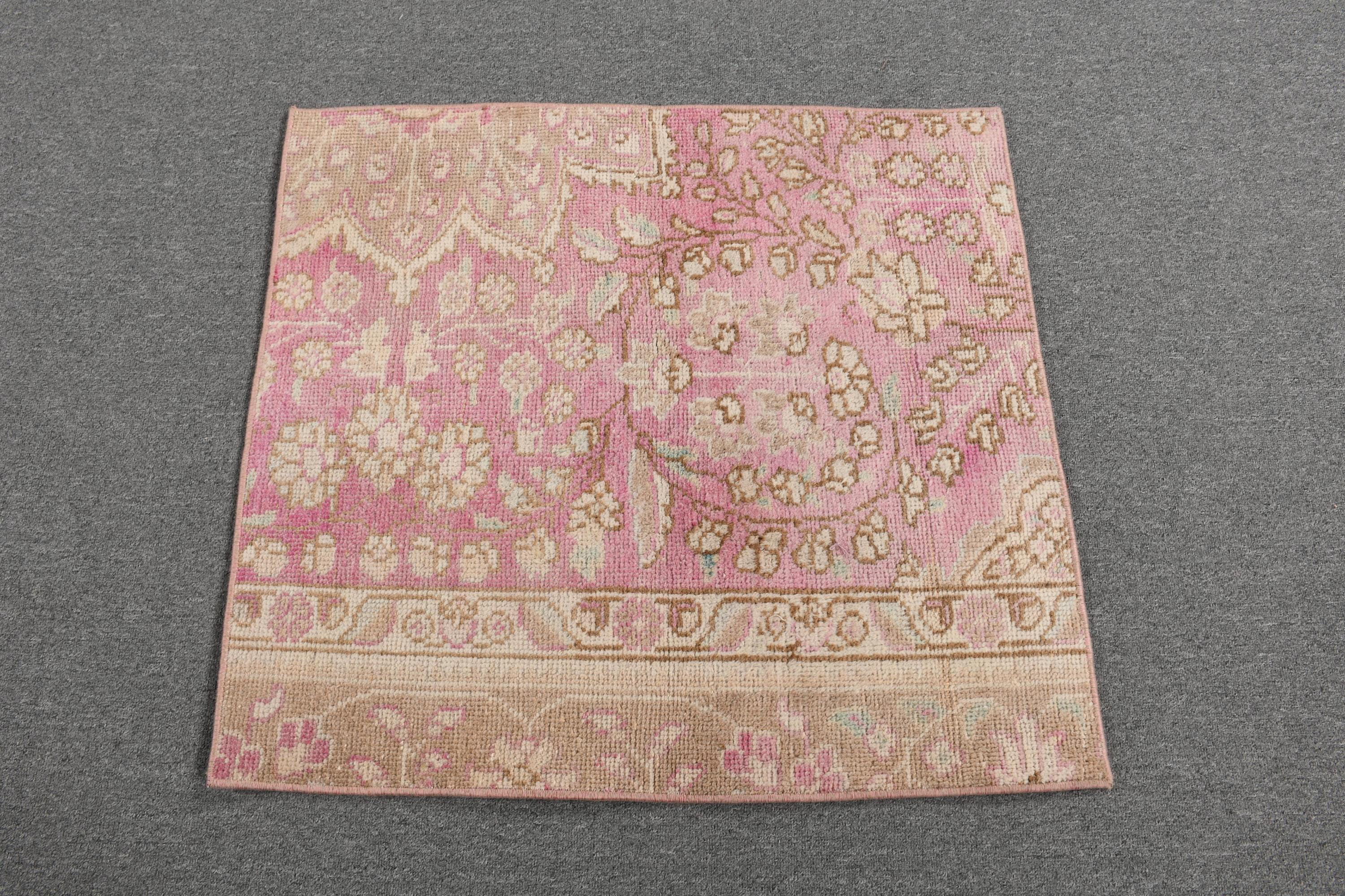 Astoria Grand Authentic Vintage Turkish Mat Featuring Elegant Pink and ...