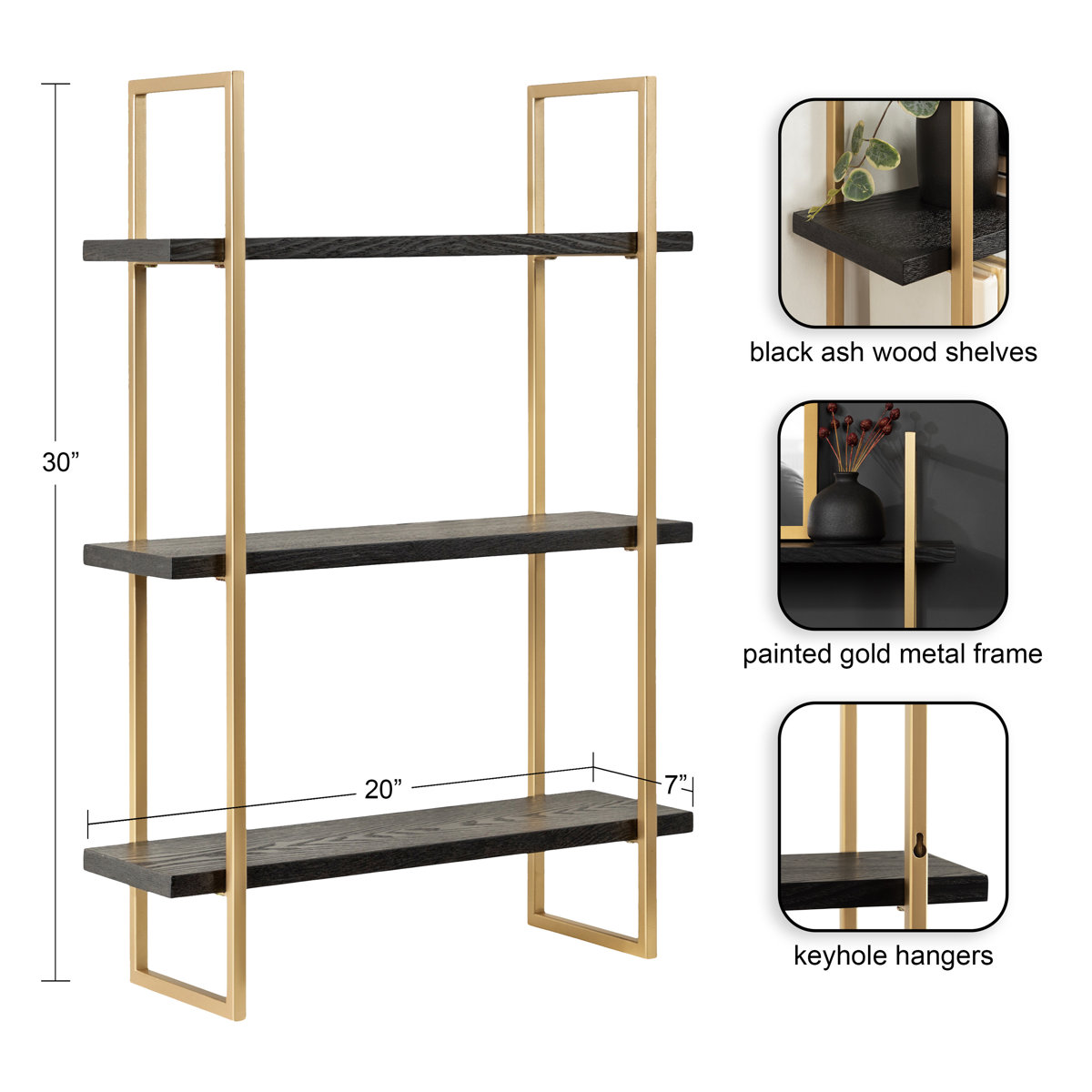 Kate and Laurel 3 Piece Solid Wood Tiered Shelf & Reviews | Wayfair