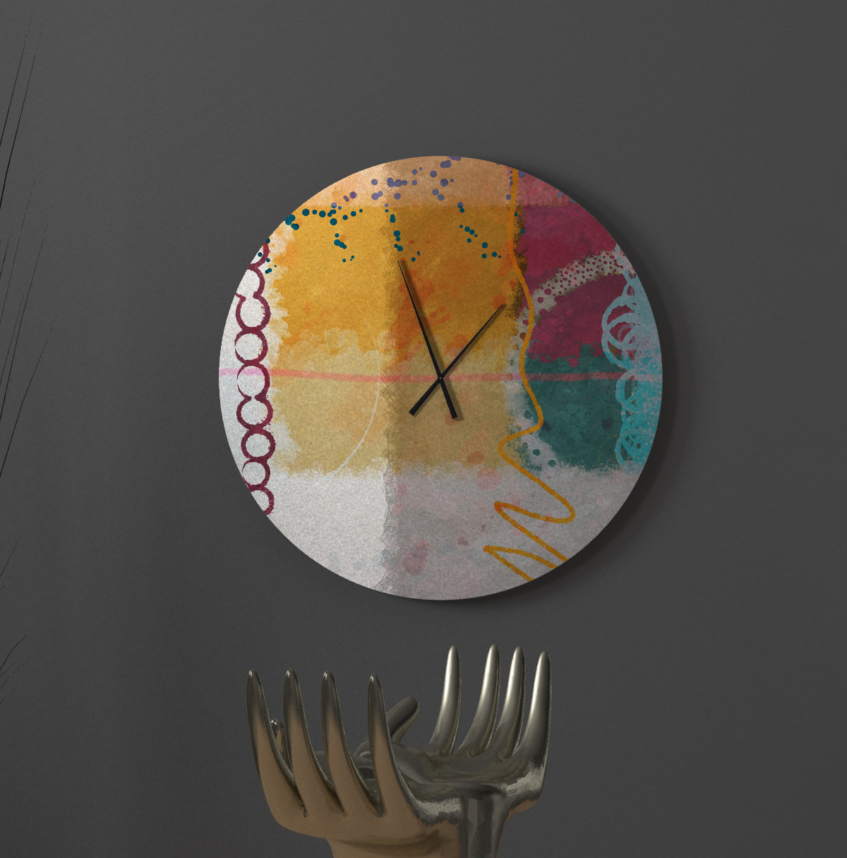 Latitude Run® Constant Overt Abstract Metal Wall Clock - Wayfair Canada