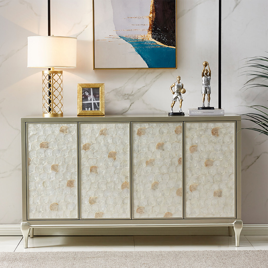 HomeCanvas American Shell Side Cabinet 47.24'' Sideboard | Wayfair