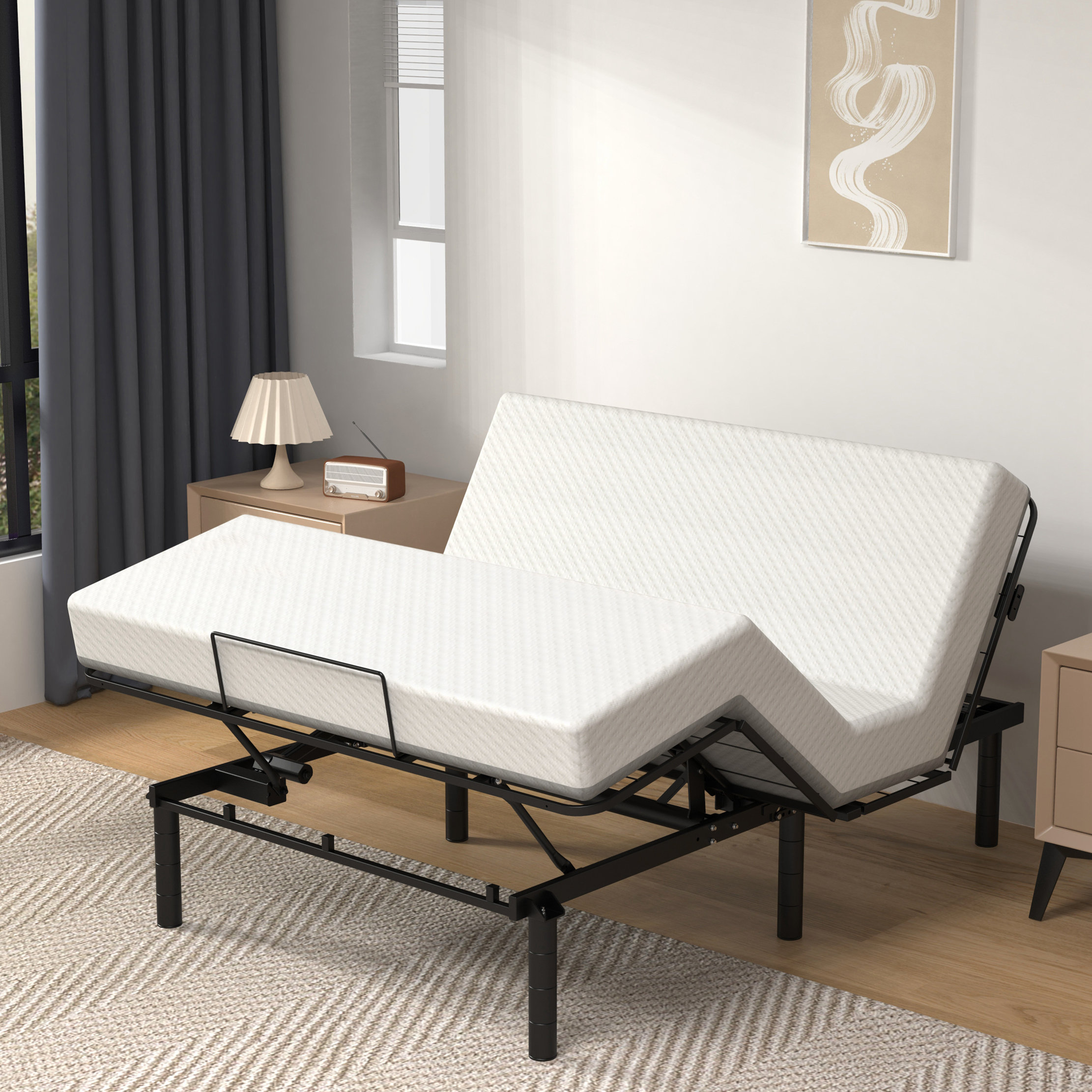 Latitude Run® Versatile Adjustable Bed Base With Advanced Features For ...