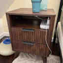 Ebern Designs Table de chevet moderne à 2 tiroirs Lataurus H 24,02 po ...