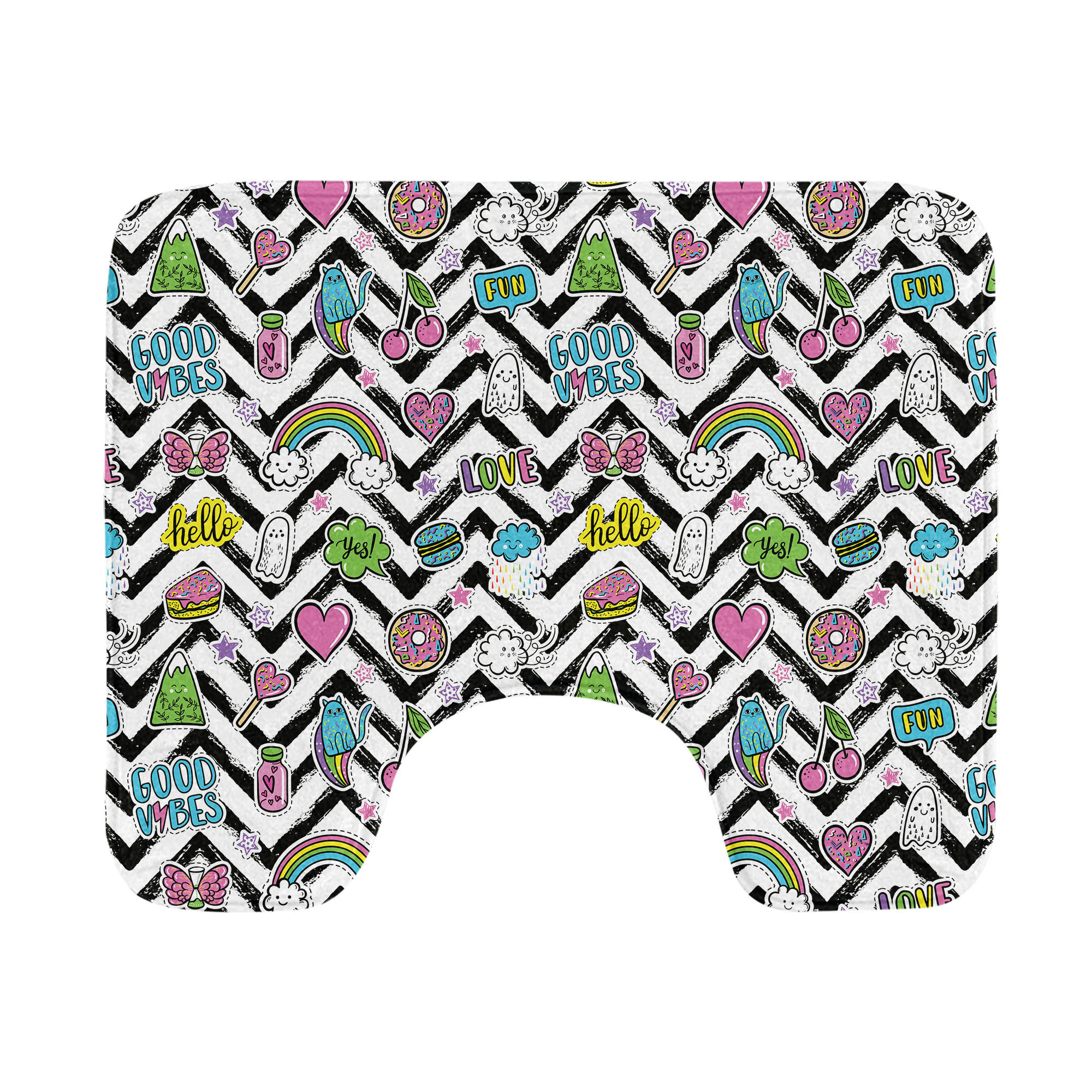 Dakota Fields Chill Toilet Mat U-Shape Bathroom Rug 20" Multicolor ...