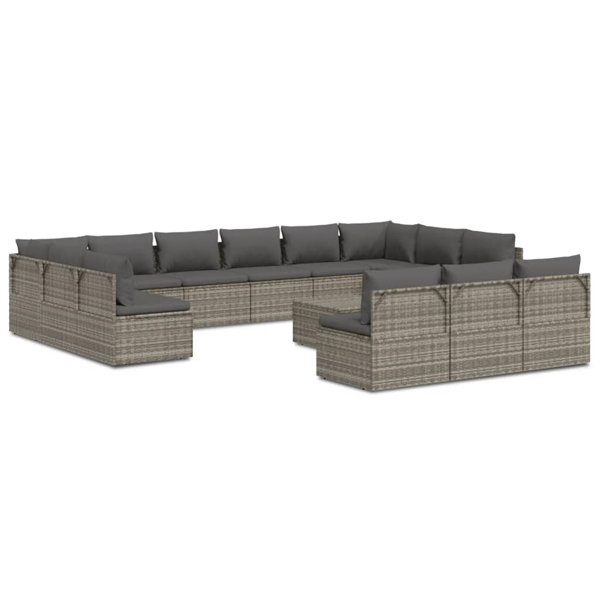 Latitude Run® Wicker 14 - Person Outdoor Seating Group with Cushions ...