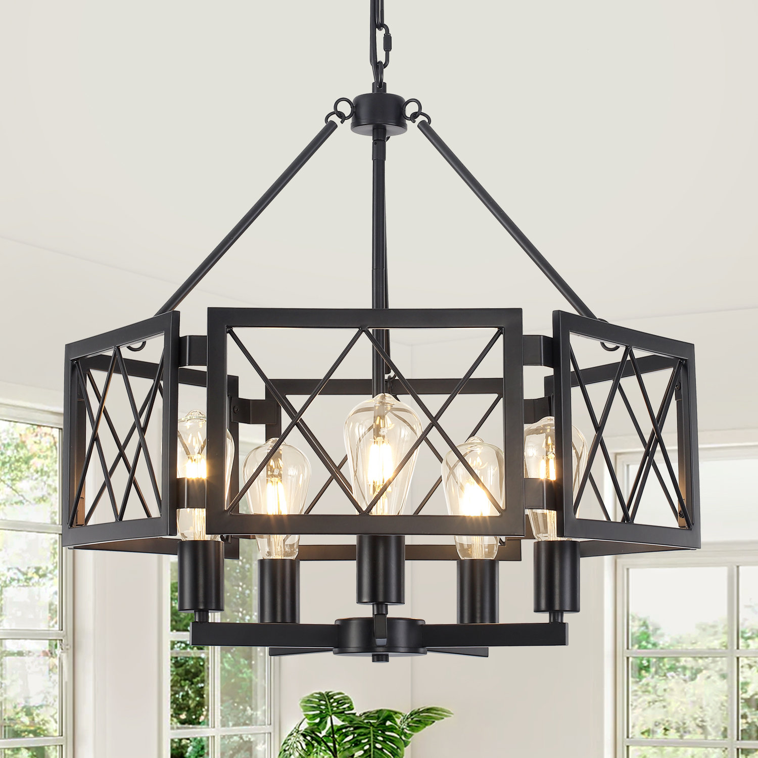 House of Hampton® Melisia 5 - Light 19.7‘’ Dimmable Drum Modern ...