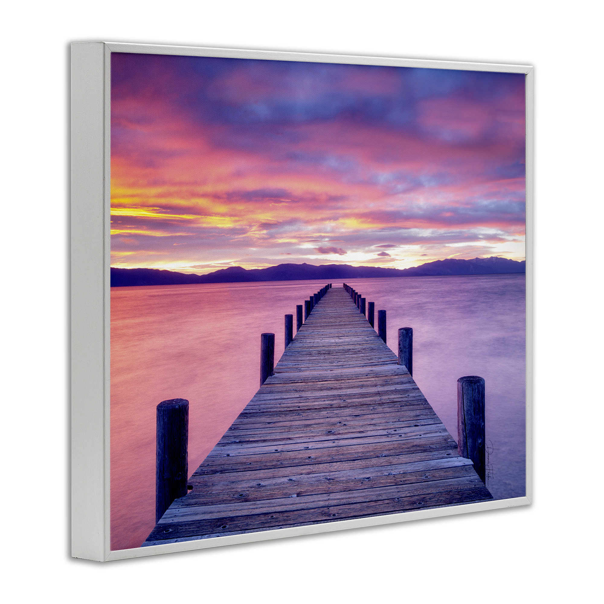 Highland Dunes Purple Sunset Dock Framed Giclee Art by Dennis Frates ...