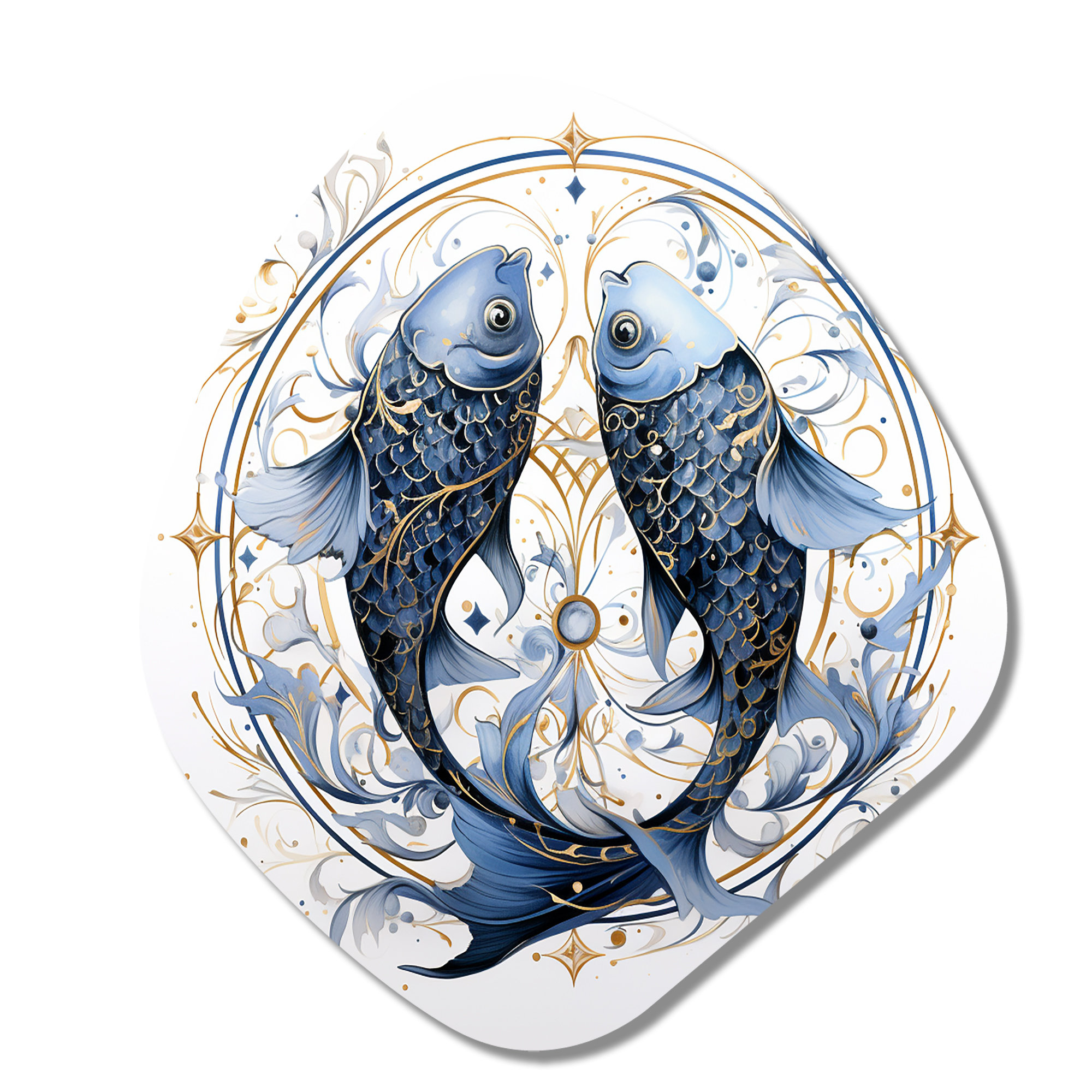 Beachcrest Home™ Pisces Zodiac Sign - Astrology Nebula Shape Assymterical Metal Wall Art | Wayfair