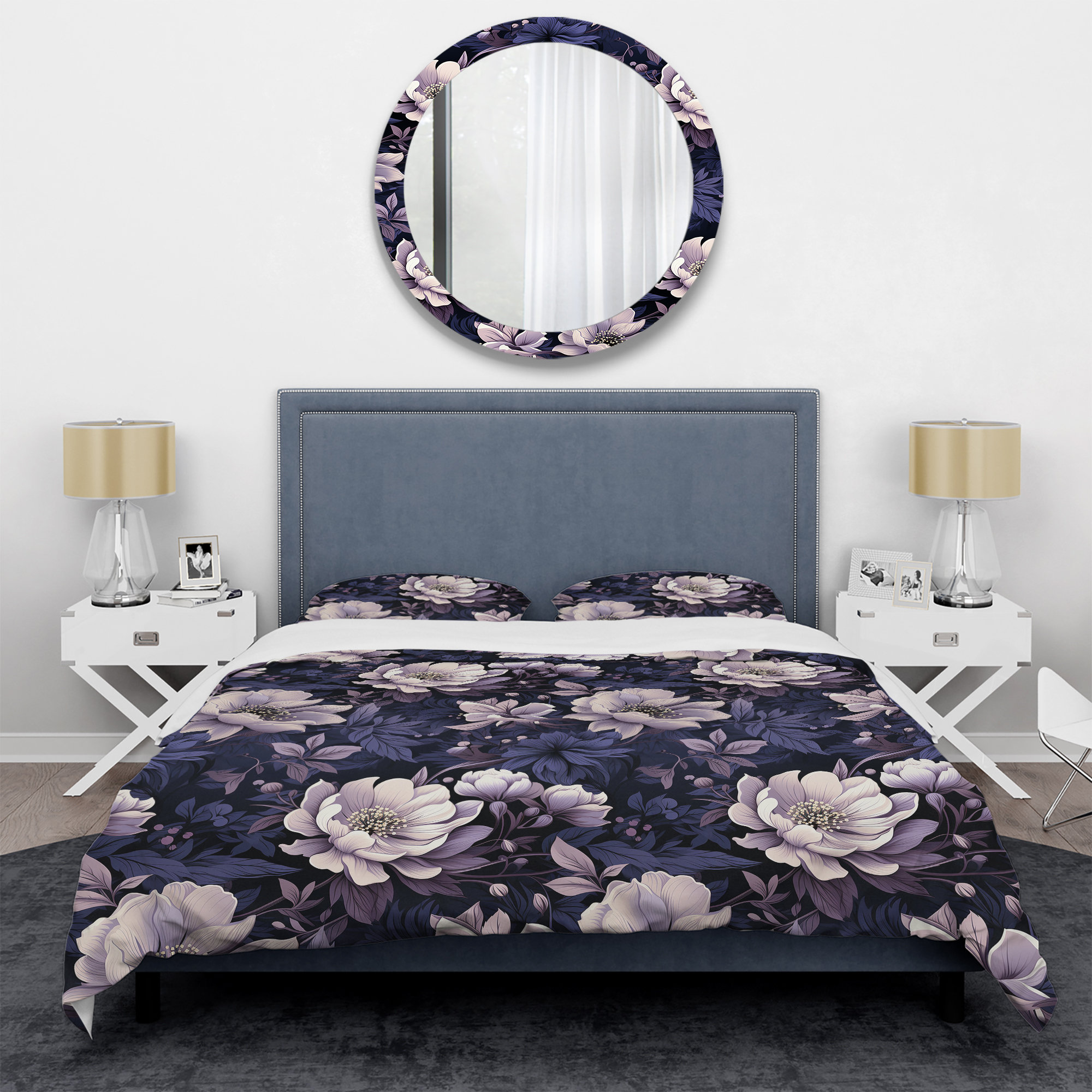 Design Art Shadowed Blossoms Moody Patterns II Duvet Cover Set | Wayfair