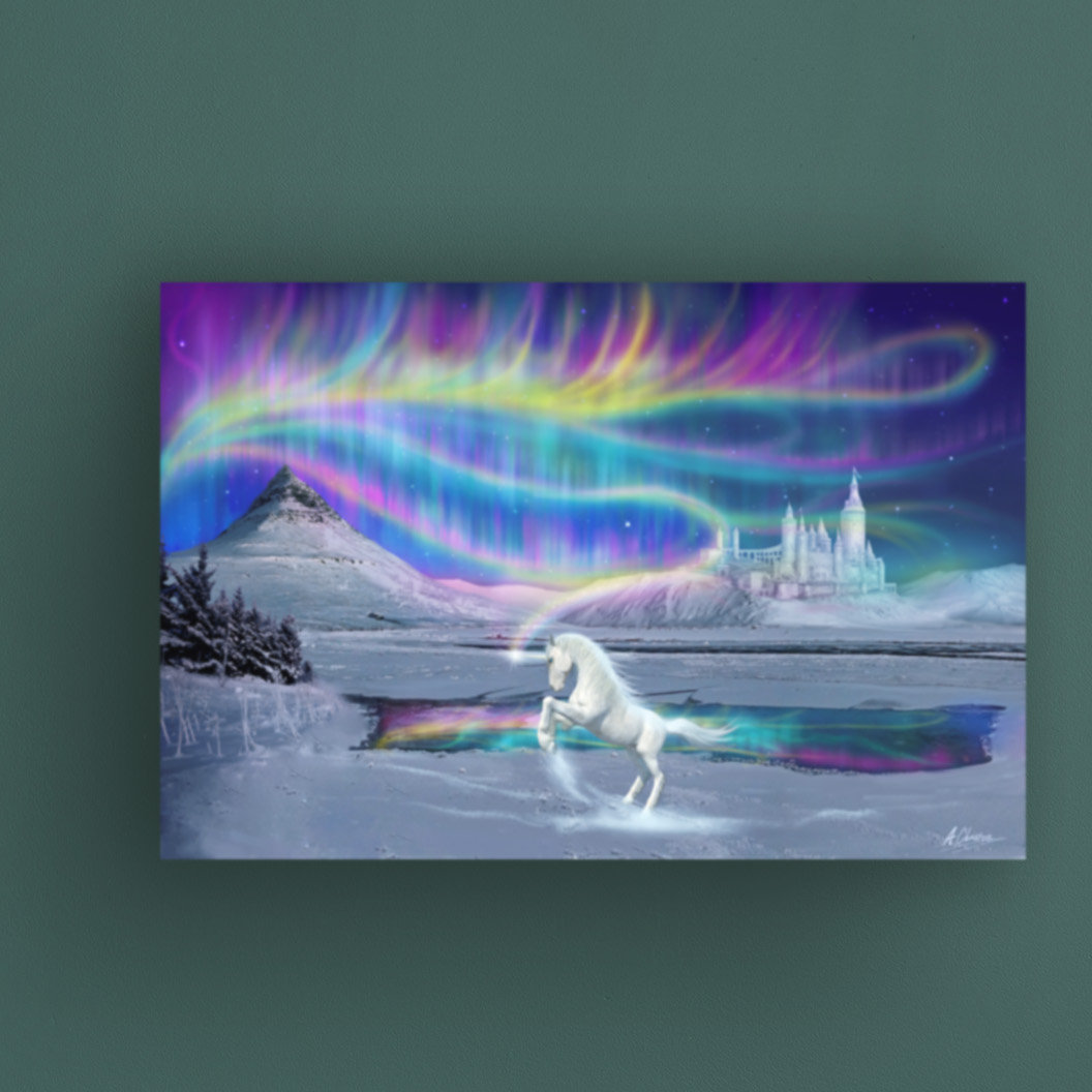 Trinx Aurora Unicorn by Anthony Christou - Wrapped Canvas Graphic Art ...