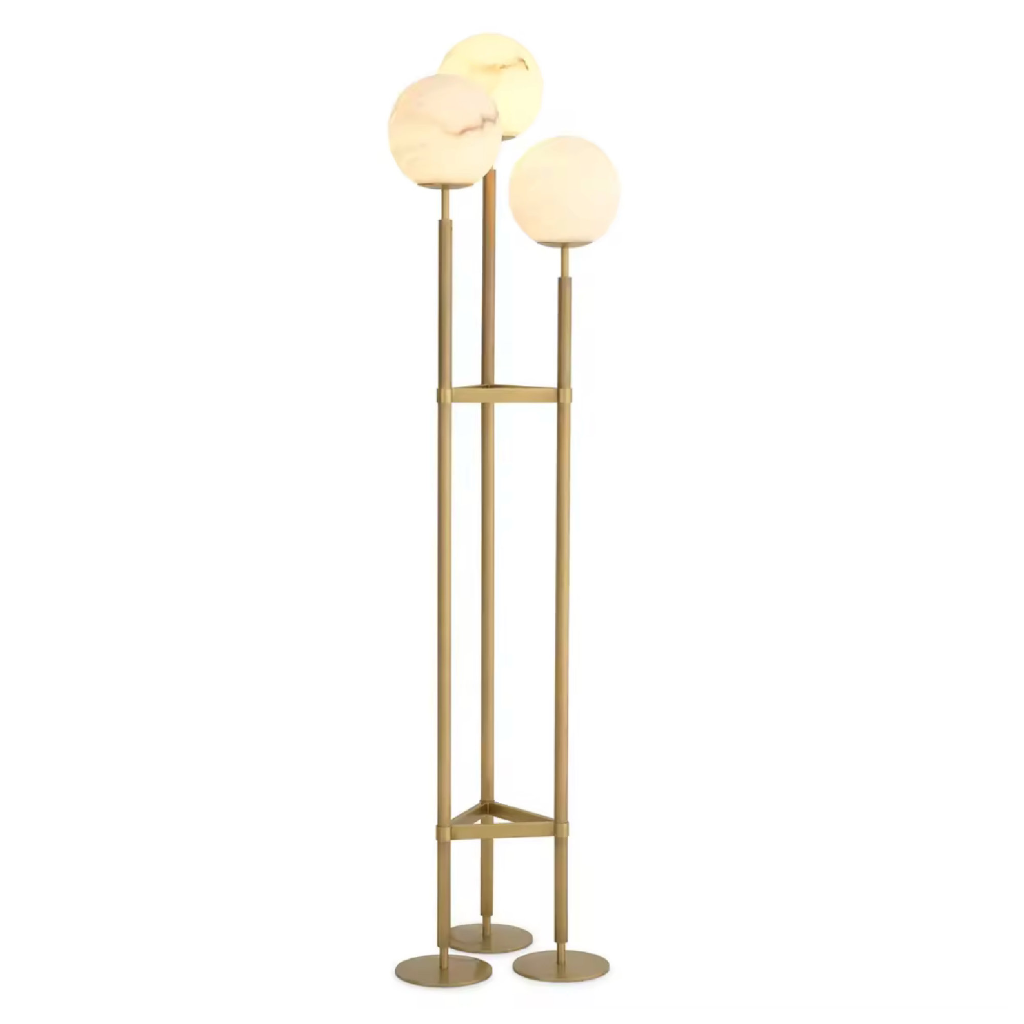 BLONSKI Brass and Alabaster 68" Floor Lamp | Wayfair