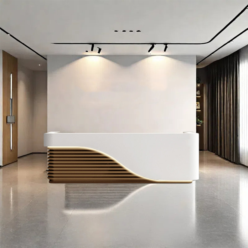 OX Art Reception Desk Front Desk Writing Desk, Computer Desk, and Cash ...