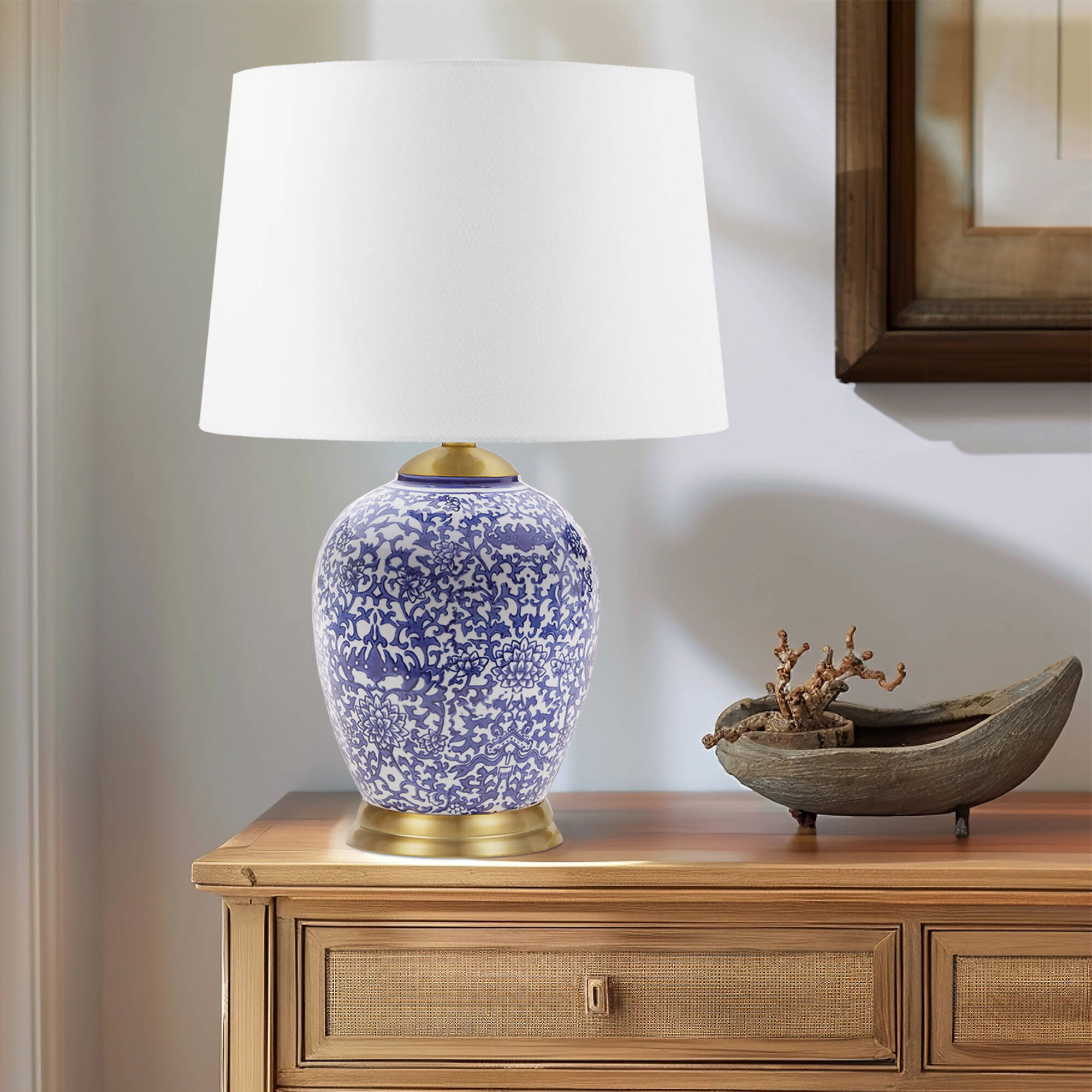 Hampton Hill Mystique Blue Ceramic Ginger Jar Table Lamp & Reviews ...