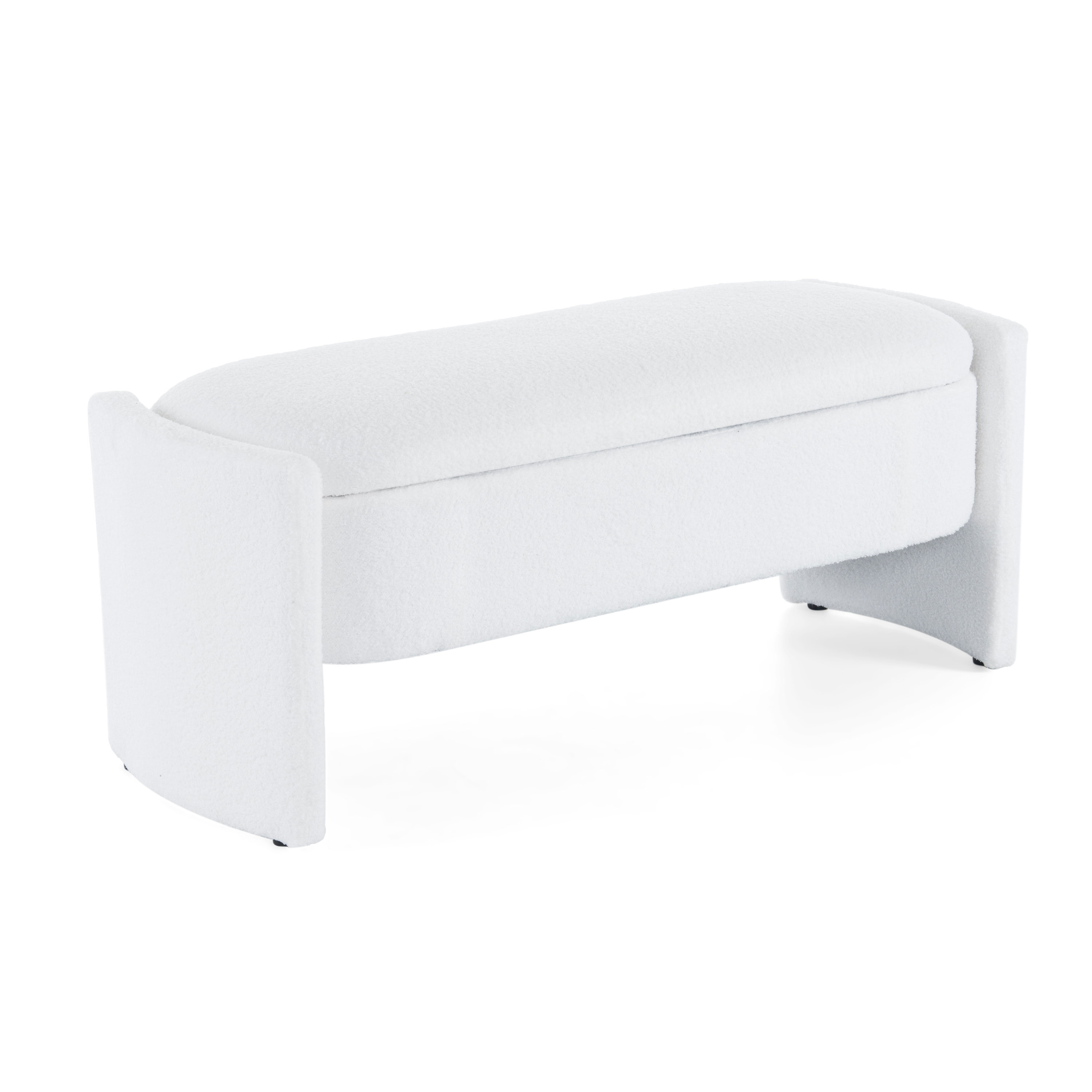 Latitude Run® Upholstered Storage Bench with Curved Arm Design and Lift ...