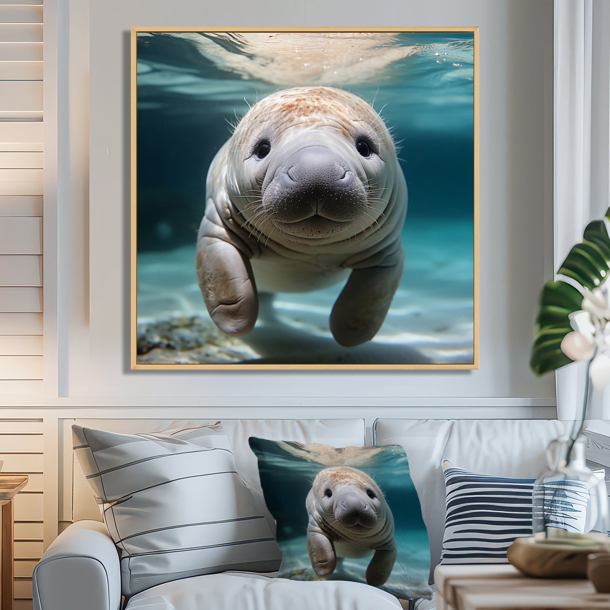 Highland Dunes Curious Manatee Gaze III - Manatee Wall Art & Reviews ...