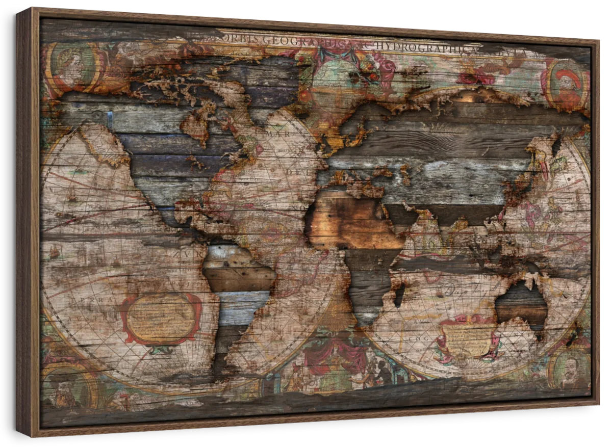 Breakwater Bay Aliaz Reclaimed Map - Wayfair Canada