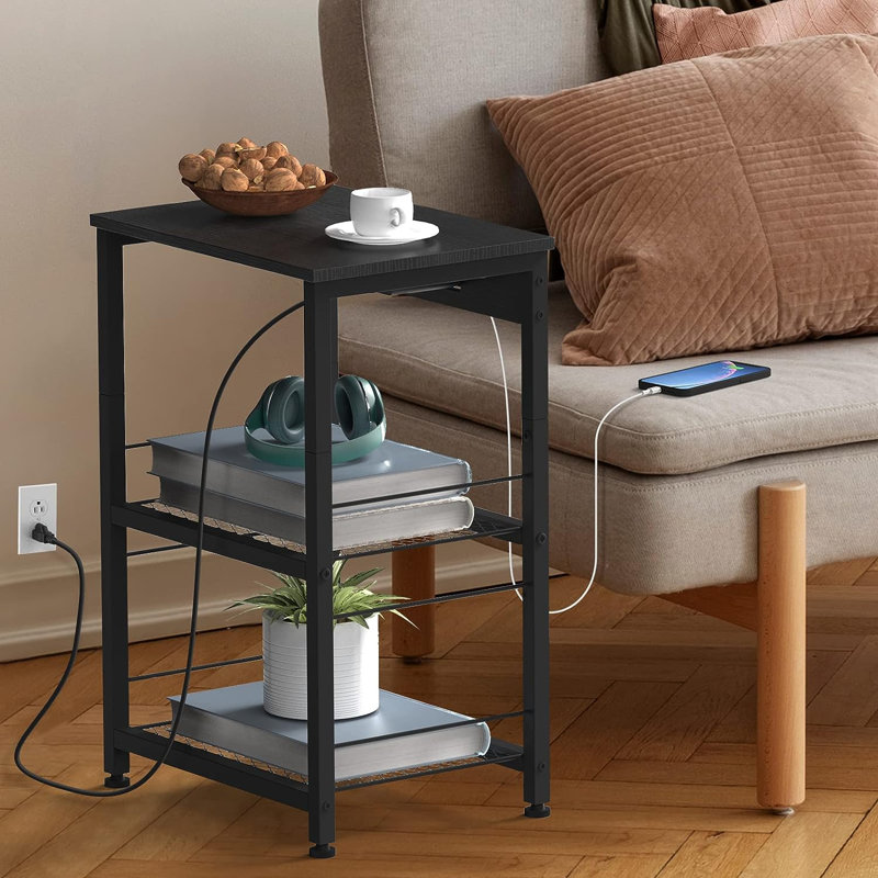 Ebern Designs Adelaar End Table with Storage and Built-In Outlets | Wayfair