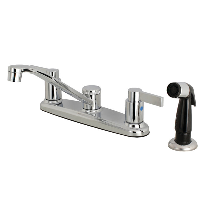 Kingston Brass NuvoFusion Two-Handle 4-Hole 8" Centerset Kitchen Faucet ...