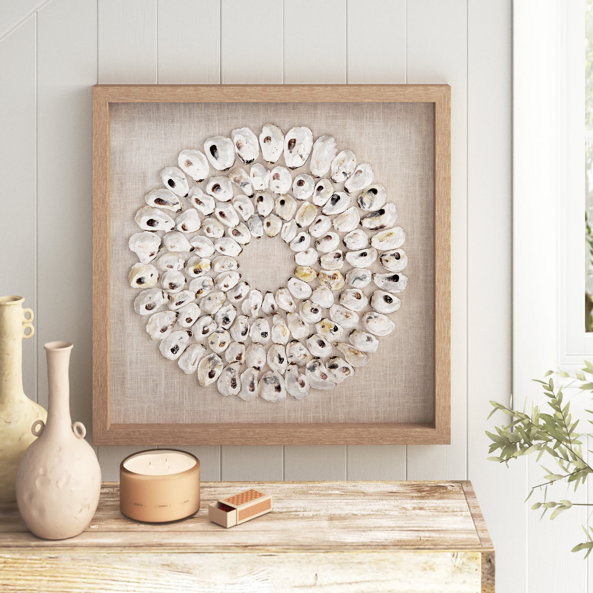 Jamie Young Company Maldives Framed Wall Art In White Abalone Shells ...