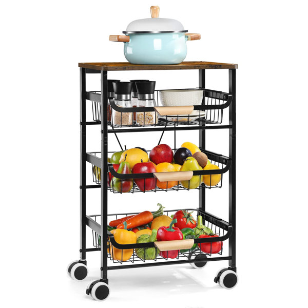 Prep & Savour Cedella Metal Kitchen Cart | Wayfair