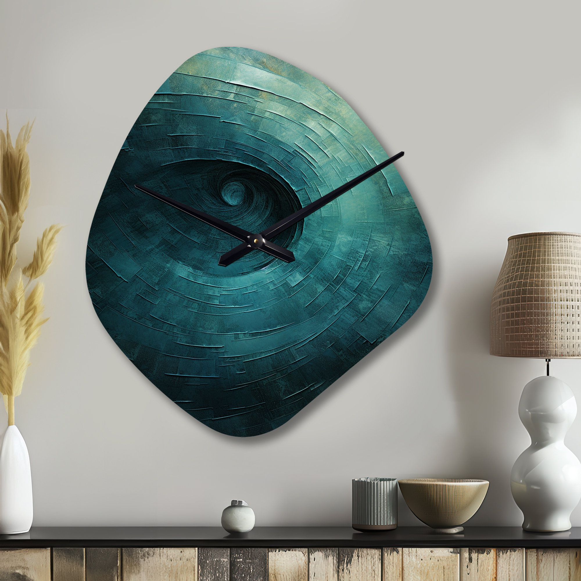 Design Art Teal Twisting Tranquility Spiral I - Abstract Spirals Unique ...