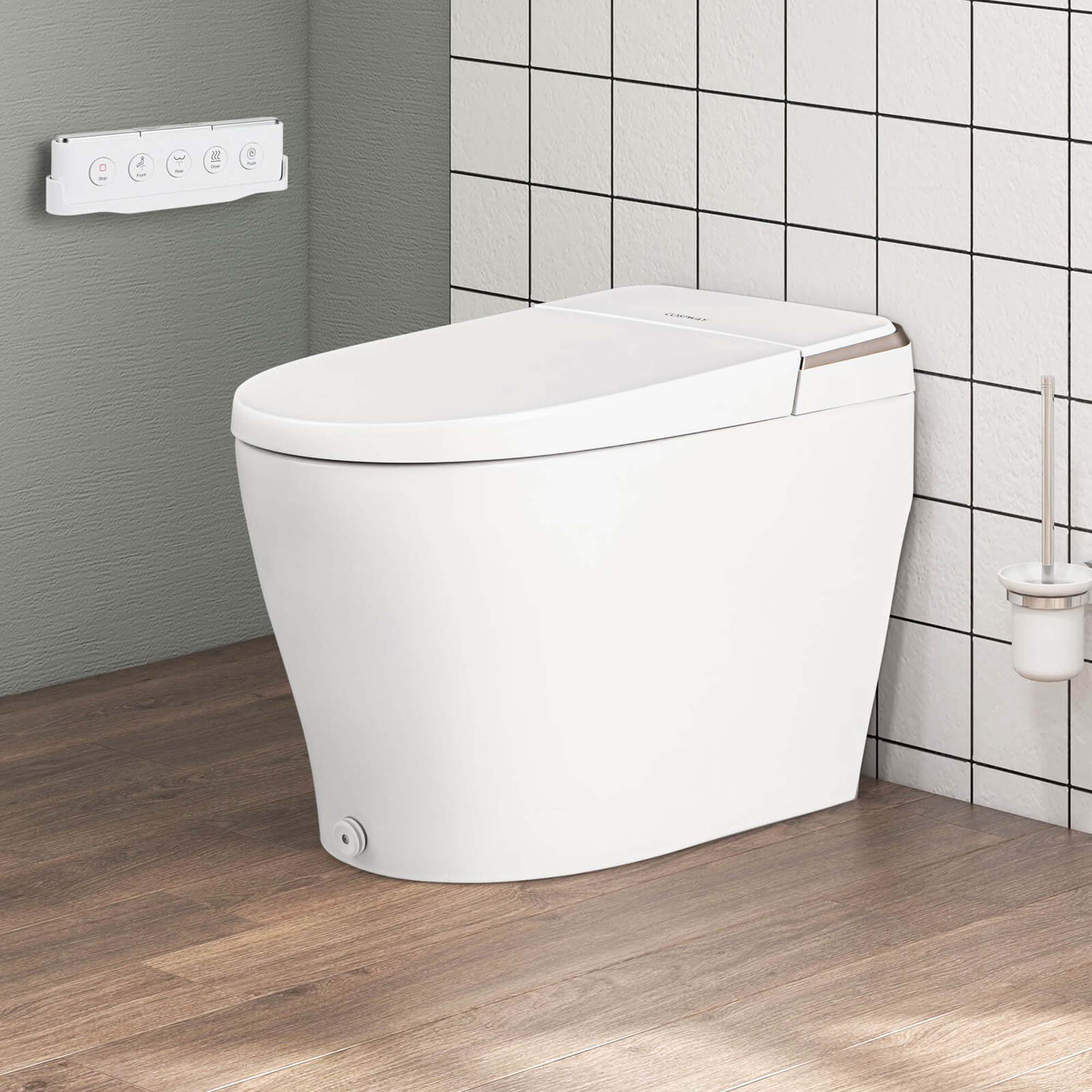 Gymax Smart Toilet Elongated Bidet Toilet With Adjustable Heated Seat ...