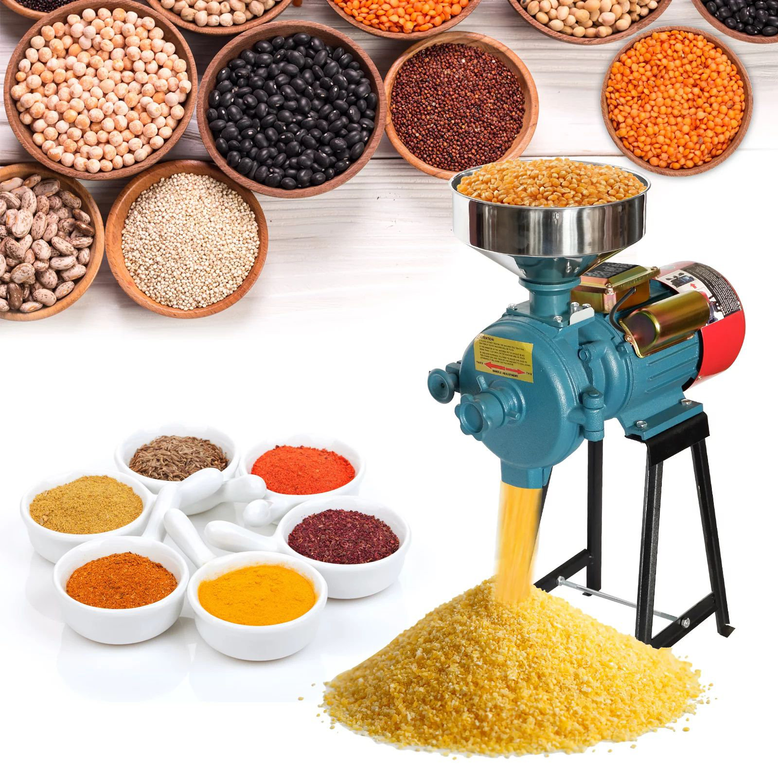 ShangQuan WuLiu Grain Mill Electric Grain Grinder 3000W Commercial Corn ...